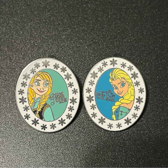 Disney | Other | Hong Kong Disneyland Anna And Elsa Frozen Pin Set ...